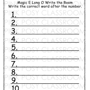 Magic E Long O Vocabulary Cards, Silent E Printable, Phonics Worksheet ...
