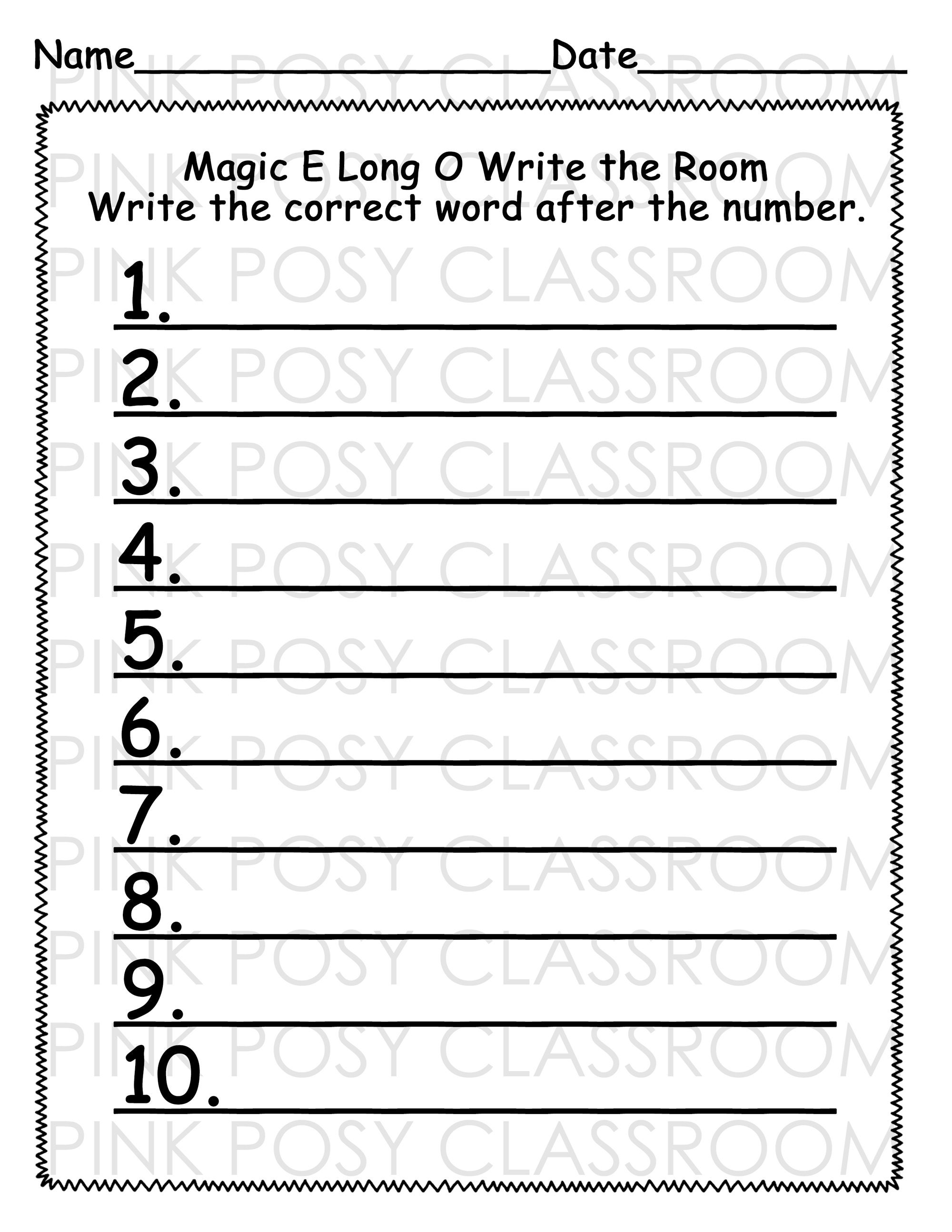 Magic E Long O Vocabulary Cards, Silent E Printable, Phonics Worksheet ...