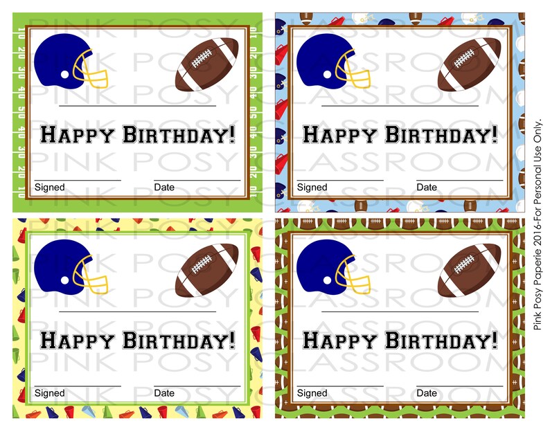 Happy Birthday Certificate, Football Birthday Certificate, Classroom ...