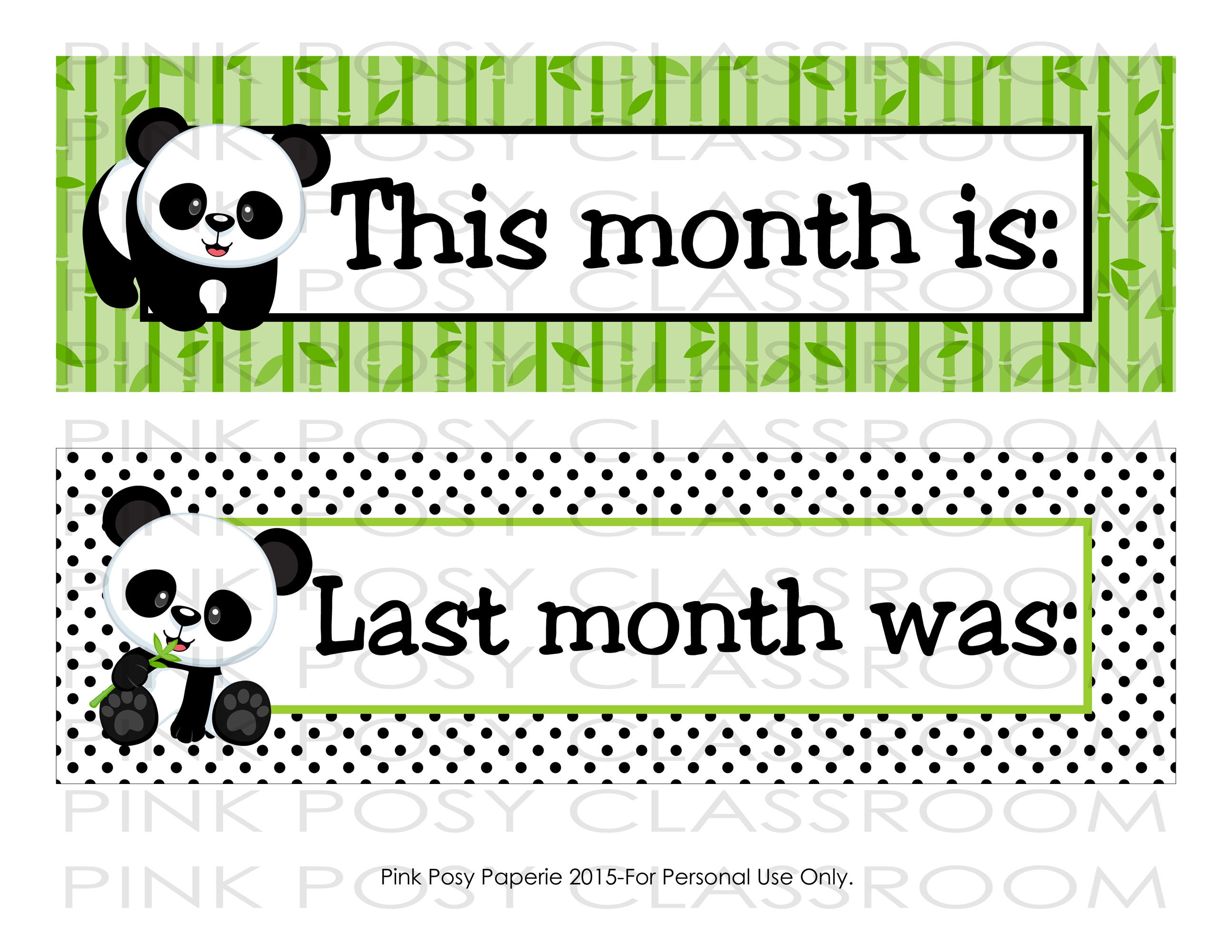 Panda Calendar Set, Classroom Calendar Set, Classroom Decor, Number ...