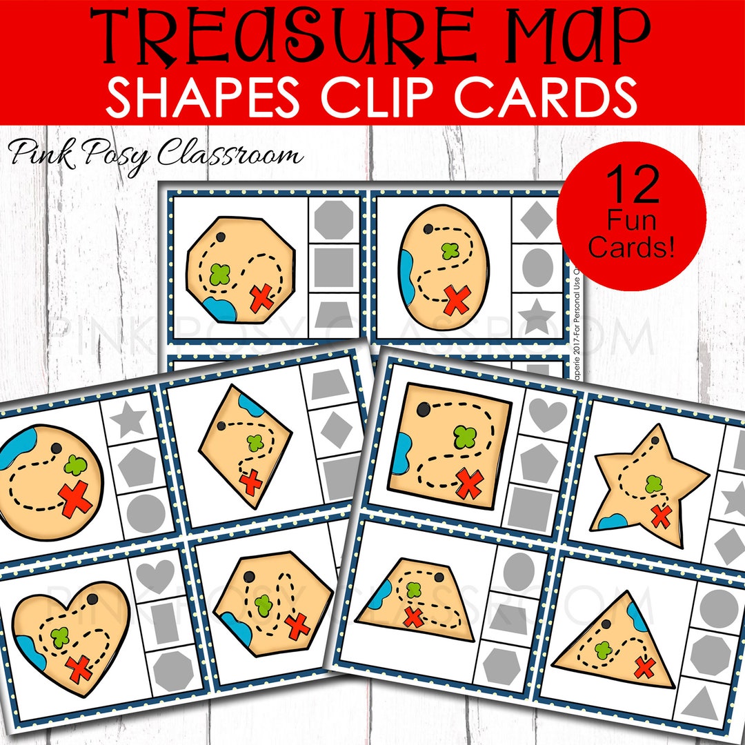 2D Shapes Flashcards Pirate Theme, Map Shapes Clip Cards, Shapes ...