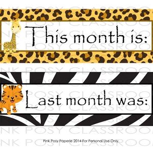 Jungle Calendar Set, Classroom Calendar Set, Classroom Decor, Safari ...