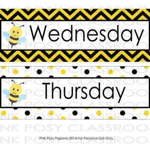 Bee Calendar Set, Classroom Calendar Set, Classroom Decor, Number ...