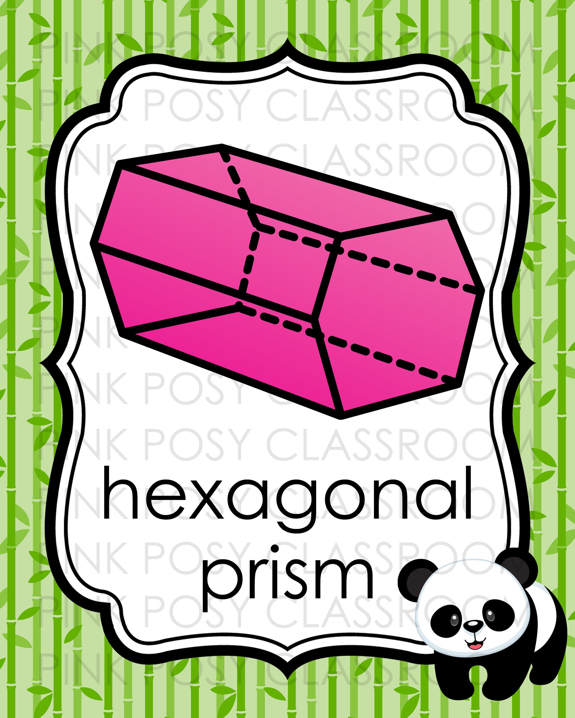 Panda Shape Posters, Classroom Decor, 3D Shape Posters, Printable Shape ...