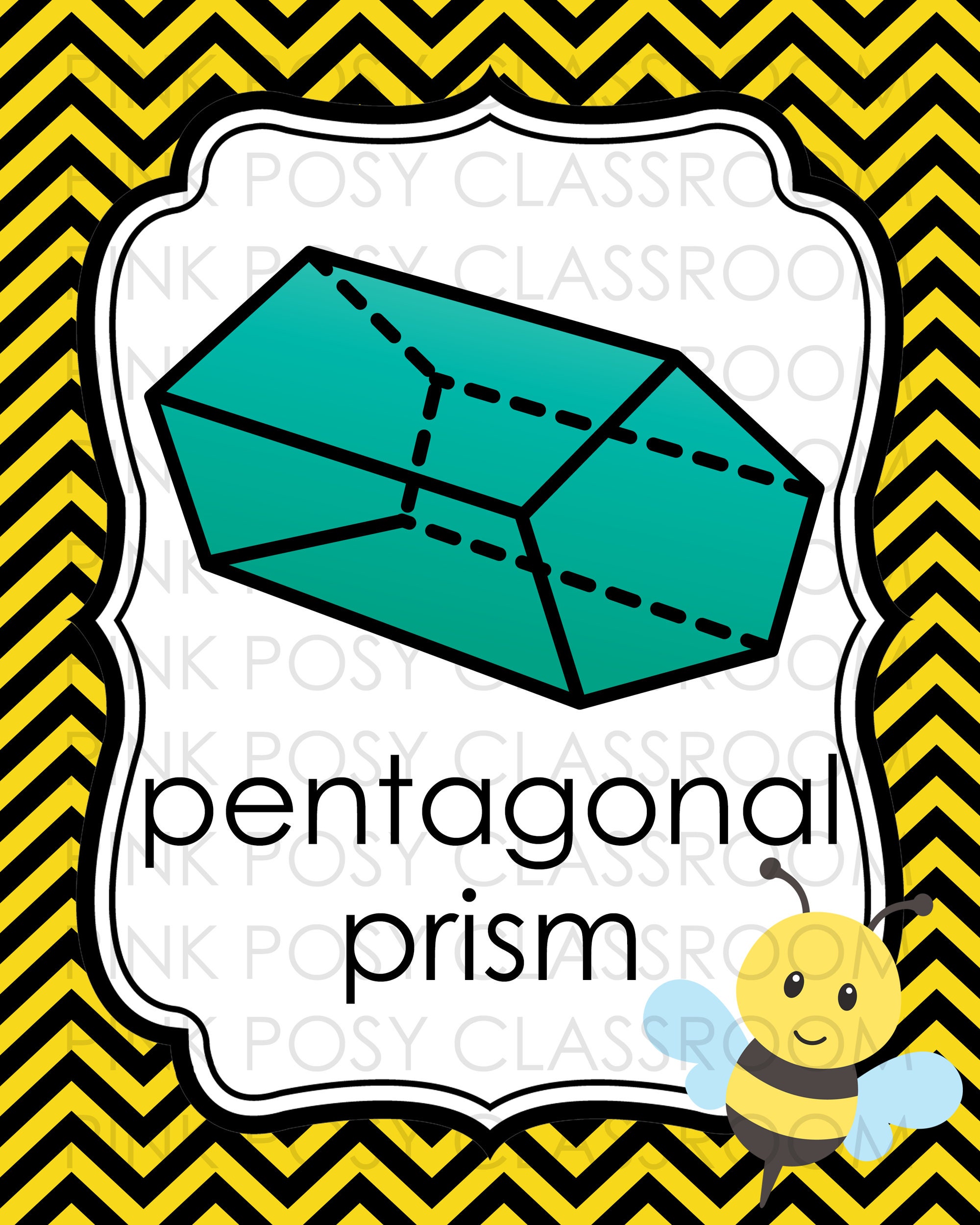 Bee Shape Posters, Classroom Decor, 3D Shape Posters, Printable Shape ...