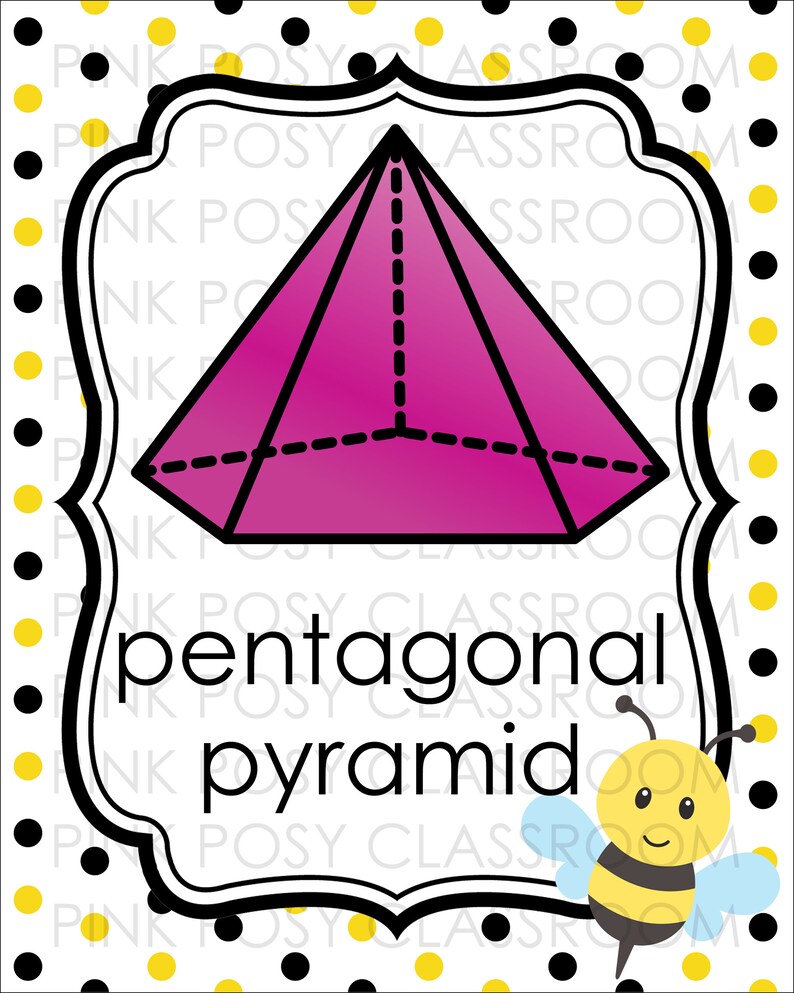 Bee Shape Posters, Classroom Decor, 3D Shape Posters, Printable Shape ...