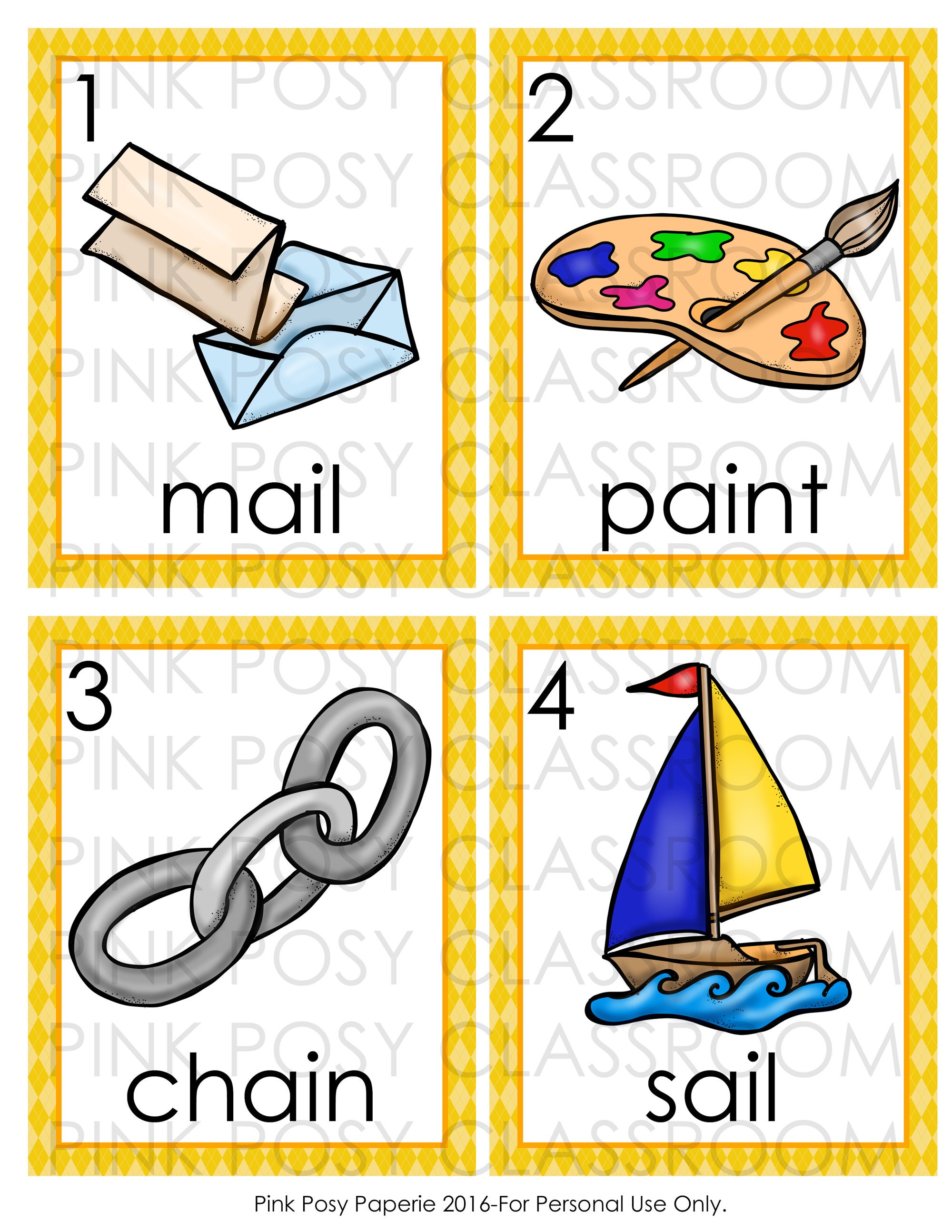 Long Vowels Vocabulary Cards, Vowel Worksheet, Long A Vowel Team Ai ...