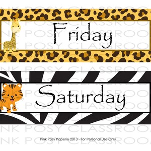 Jungle Calendar Set, Classroom Calendar Set, Classroom Decor, Safari ...