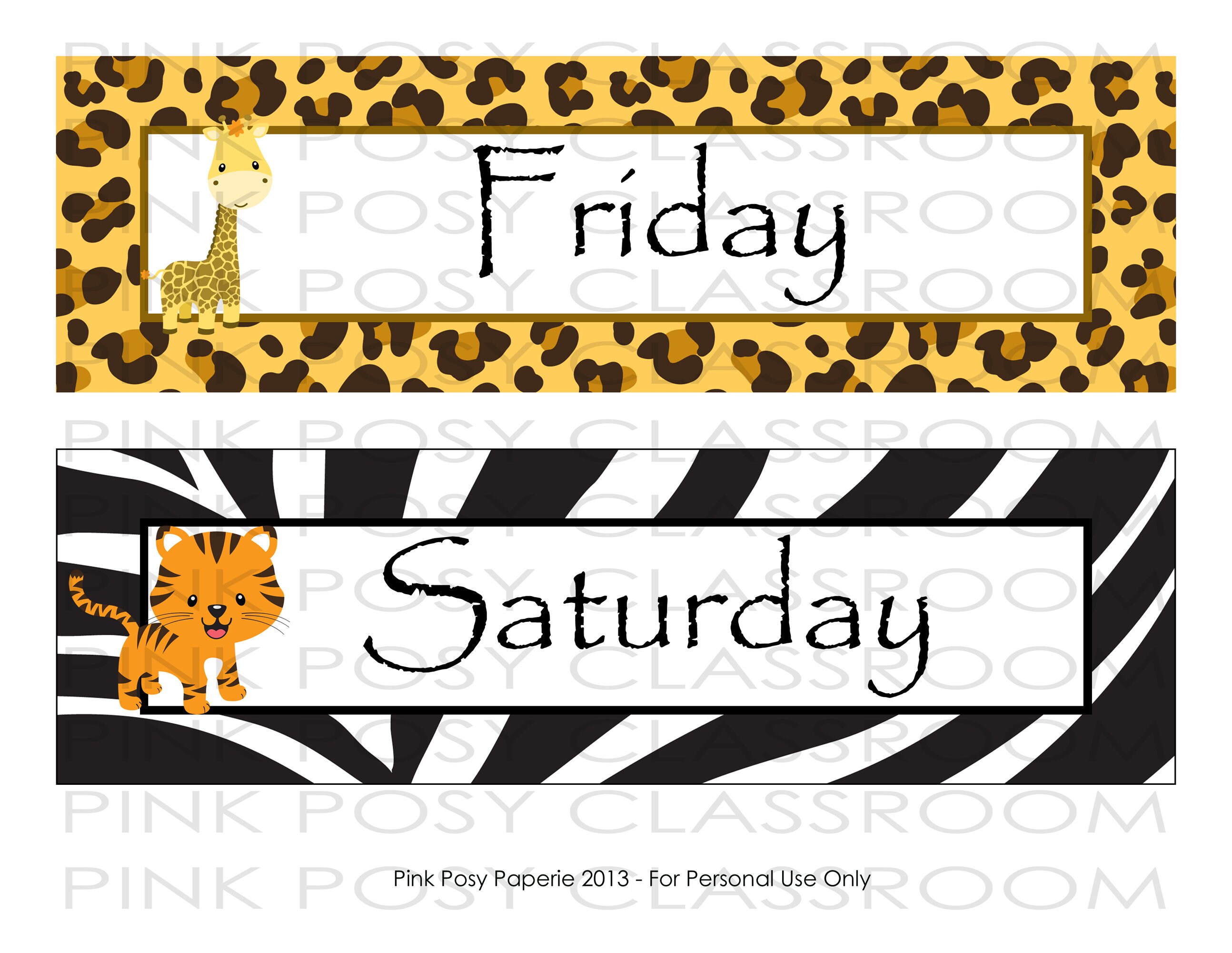 Jungle Calendar Set, Classroom Calendar Set, Classroom Decor, Safari ...