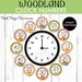 Woodland Clock Number Labels, Classroom Decor, Telling Time, School ...
