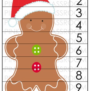 Gingerbread Puzzles, Christmas Number Puzzles, Classroom Games, Number ...