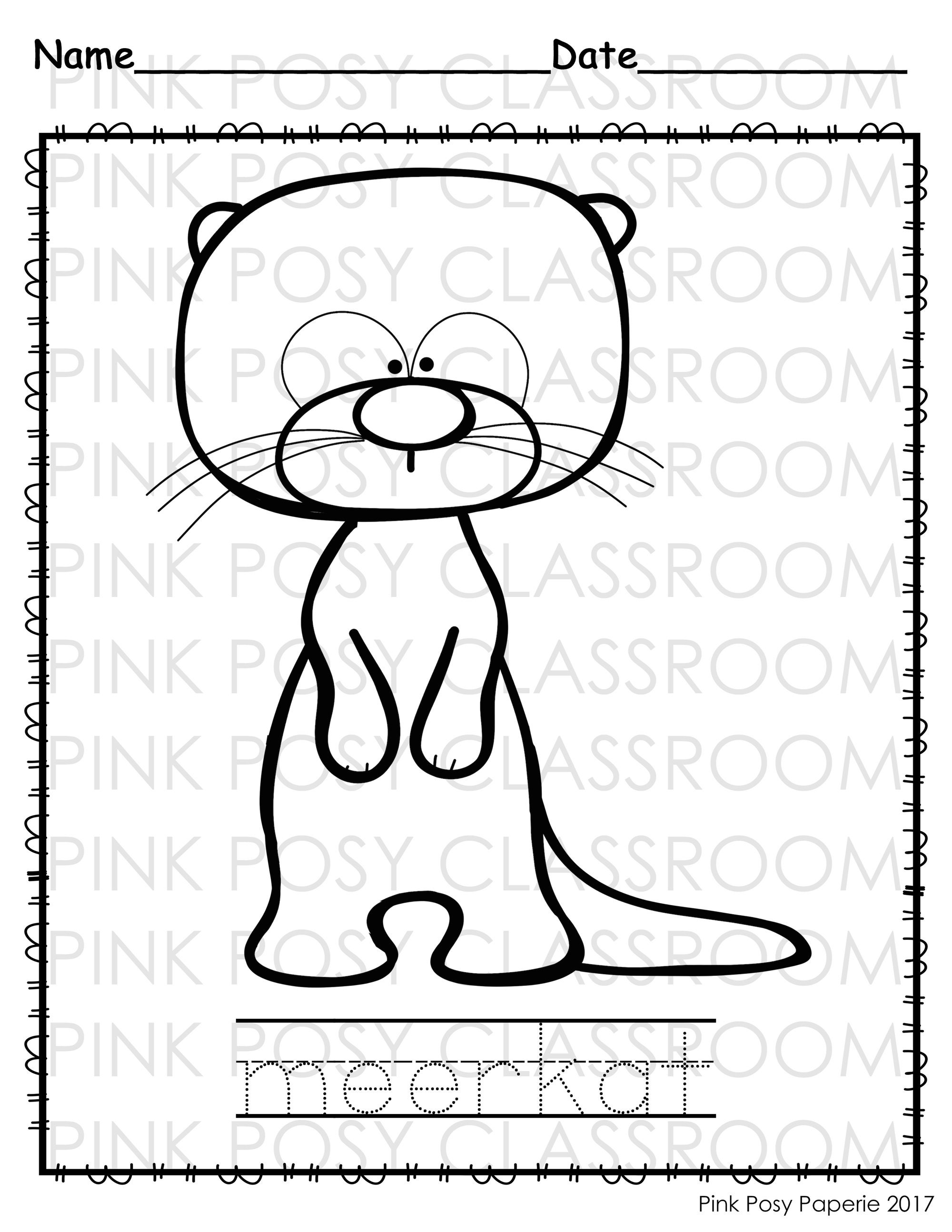 Desert Animal Coloring Pages, Color and Trace the Letters, Animal ...