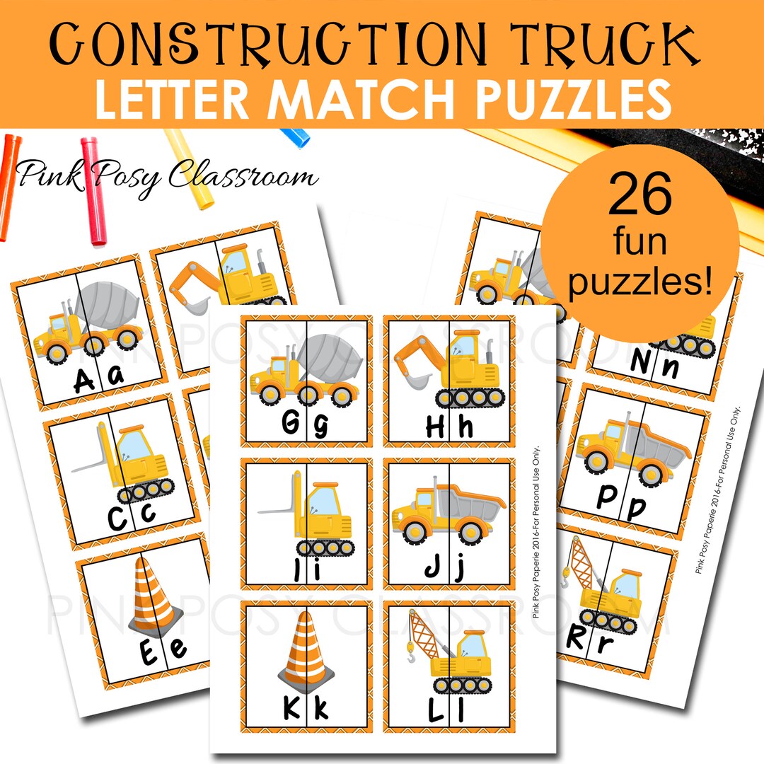 Construction Puzzles, Letter Matching, Alphabet Puzzles for Toddlers ...