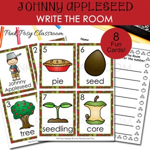 Johnny Appleseed Vocabulary Cards, Johnny Appleseed Printable, Autumn ...