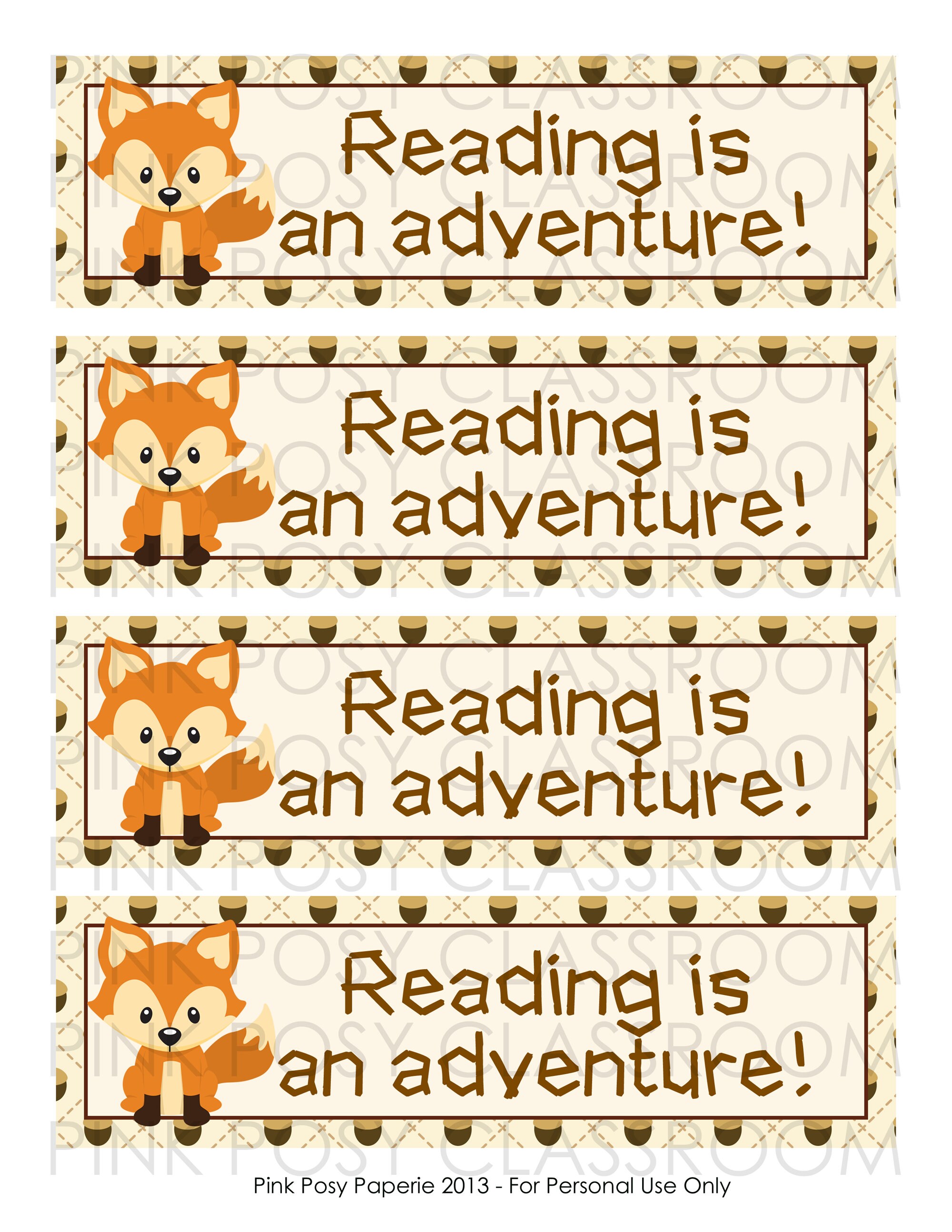 Woodland Bookmarks, Printable Bookmarks for Kids, Printable Bookmark ...