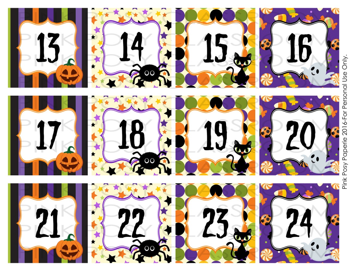 October Calendar Set Classroom Calendar Set Halloween - Etsy