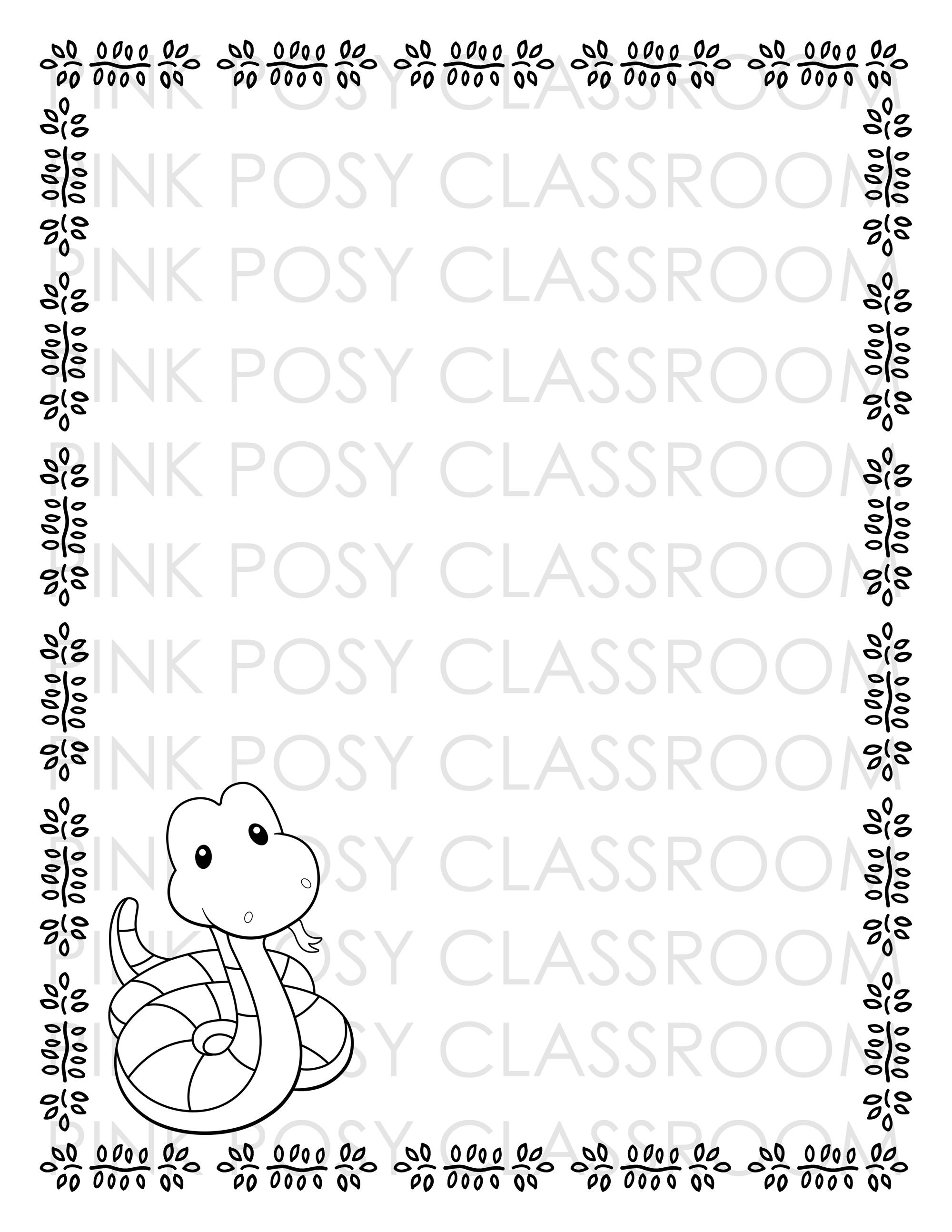 Rainforest Animals Writing Paper, Rainforest Stationery, Printable ...