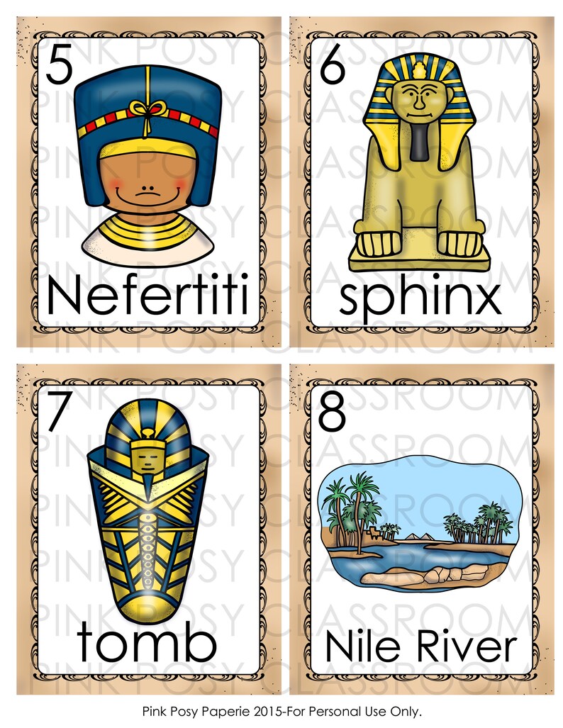 Tarjetas de vocabulario del antiguo Egipto, imprimible de Egipto ...