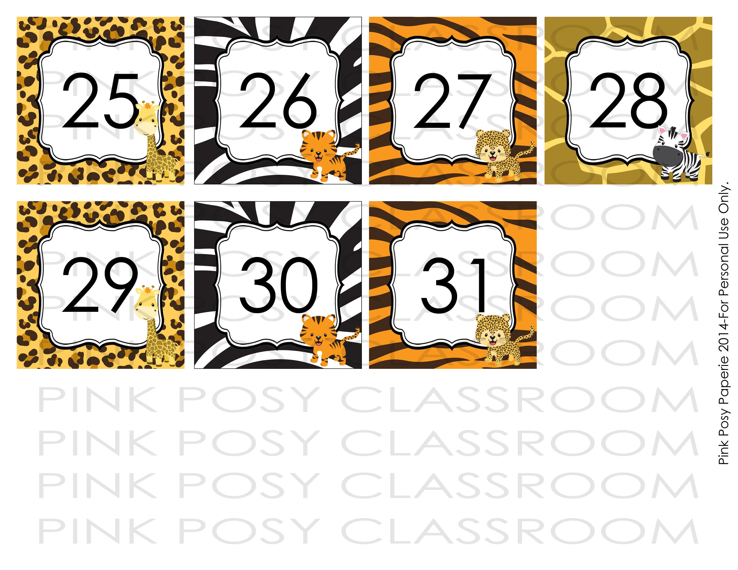 Jungle Calendar Set, Classroom Calendar Set, Classroom Decor, Safari ...