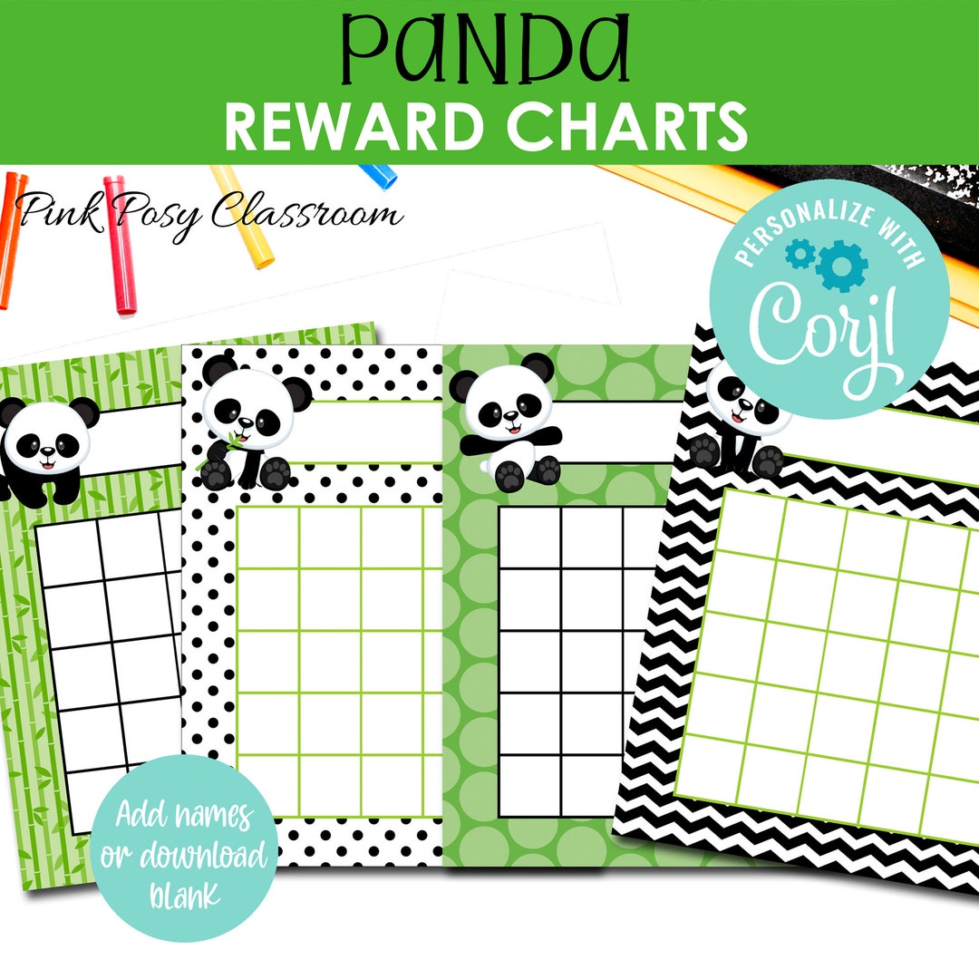 Editable Reward Charts Panda Reward Charts Classroom - Etsy