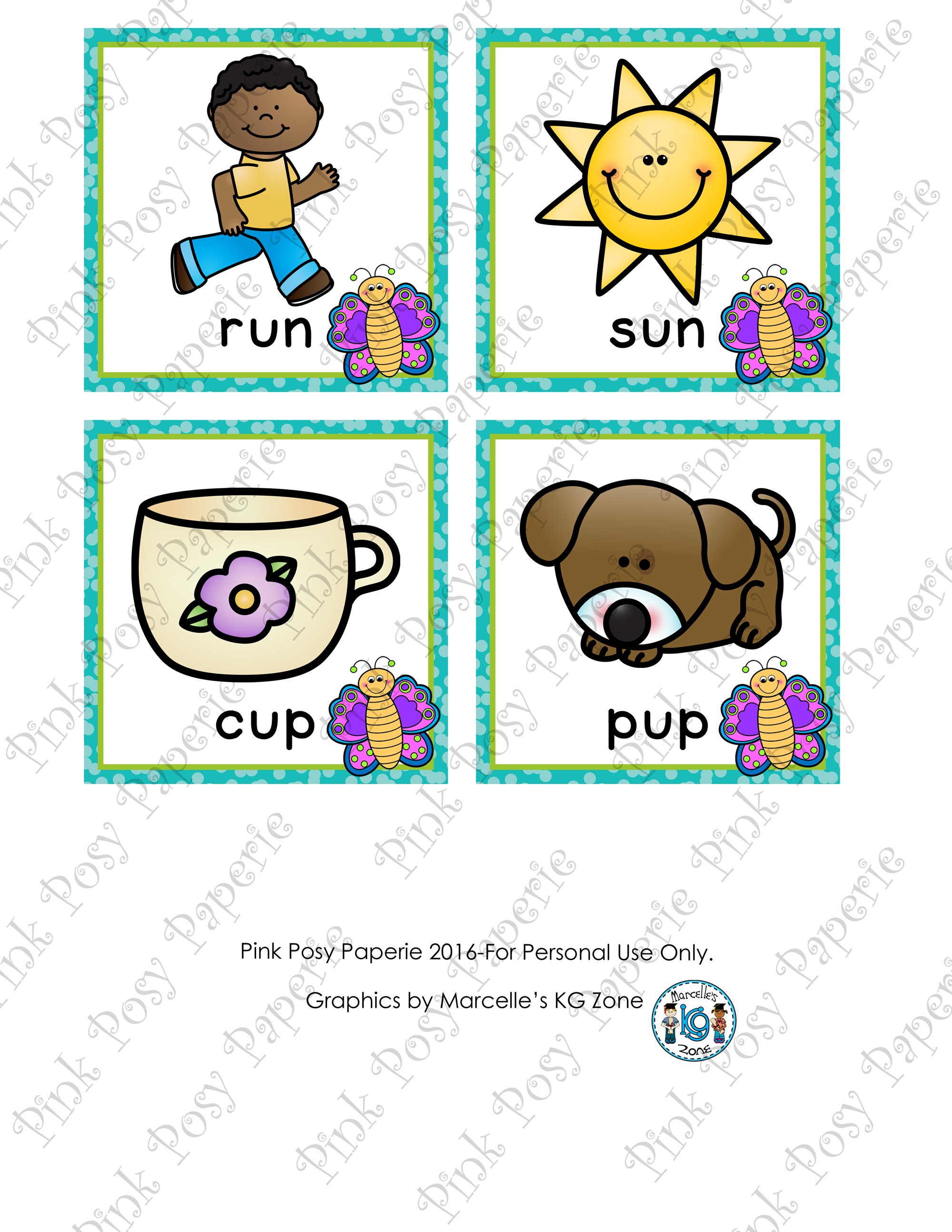 CVC Word Cards, Matching Cards, Short Vowel Sounds, Word Families ...