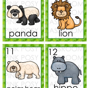 Zoo Animals Vocabulary Cards, Zoo Animal Printable, Literacy Center ...