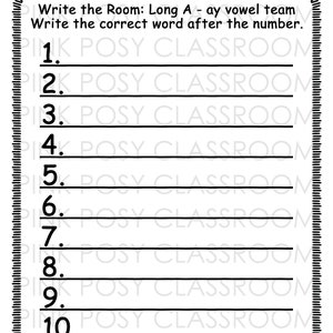 Long Vowels Vocabulary Cards, Long A Vowel Team Ay Printable, Vowel ...