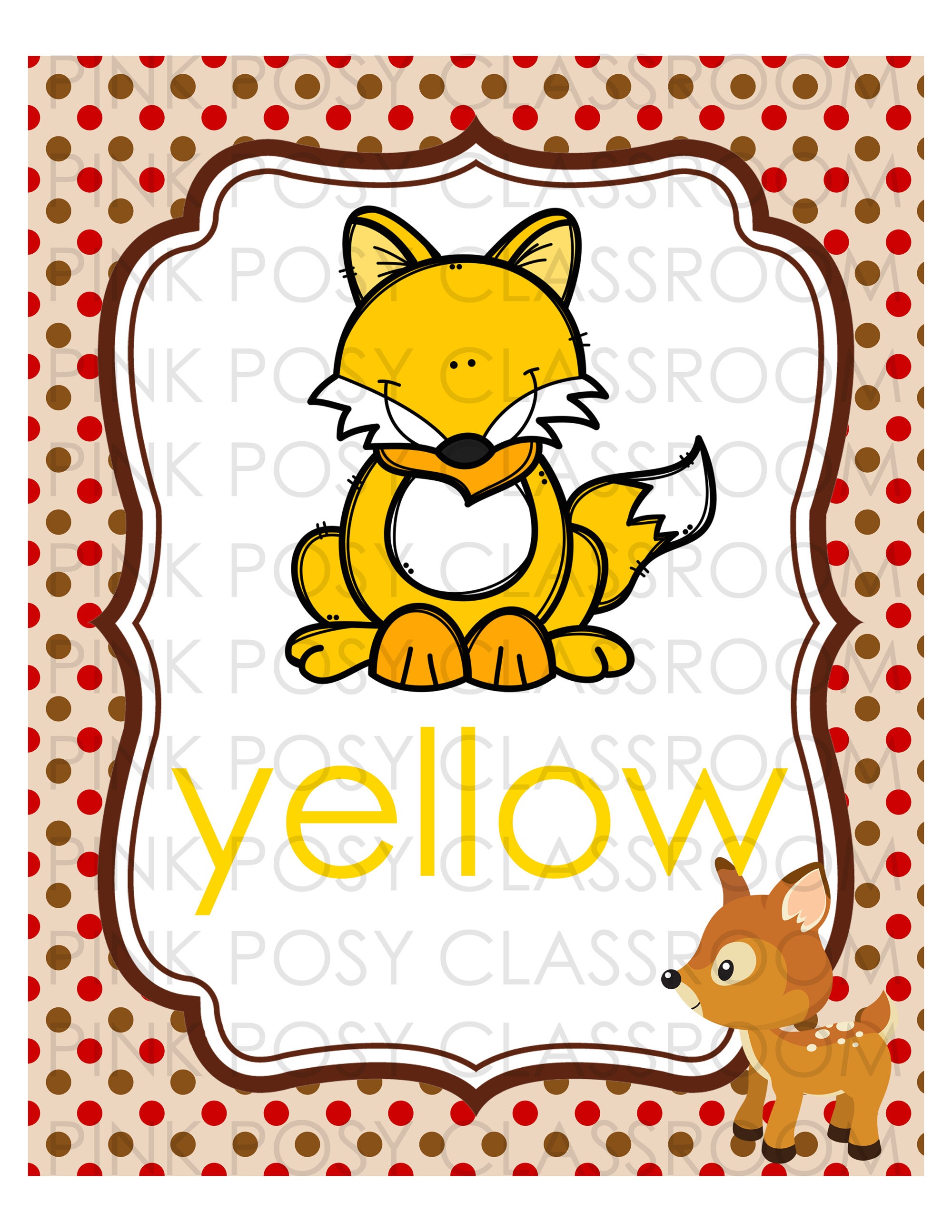 Woodland Color Posters, Colors Recognition, Classroom Decor, Printable ...