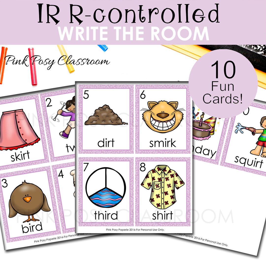 IR R-controlled Vocabulary Cards Bossy R Printable CVC - Etsy