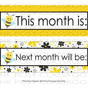 Bee Calendar Set, Classroom Calendar Set, Classroom Decor, Number ...