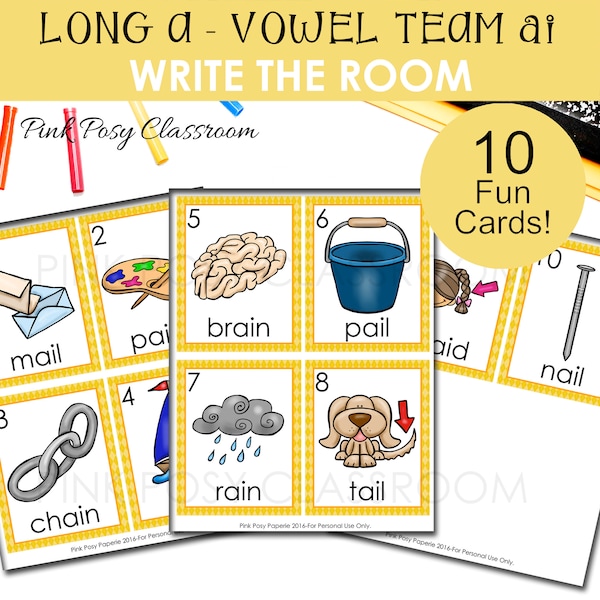 Long Vowels Flash Cards - Etsy