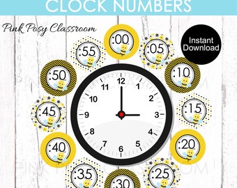 Woodland Clock Number Labels, Classroom Decor, Telling Time, School ...