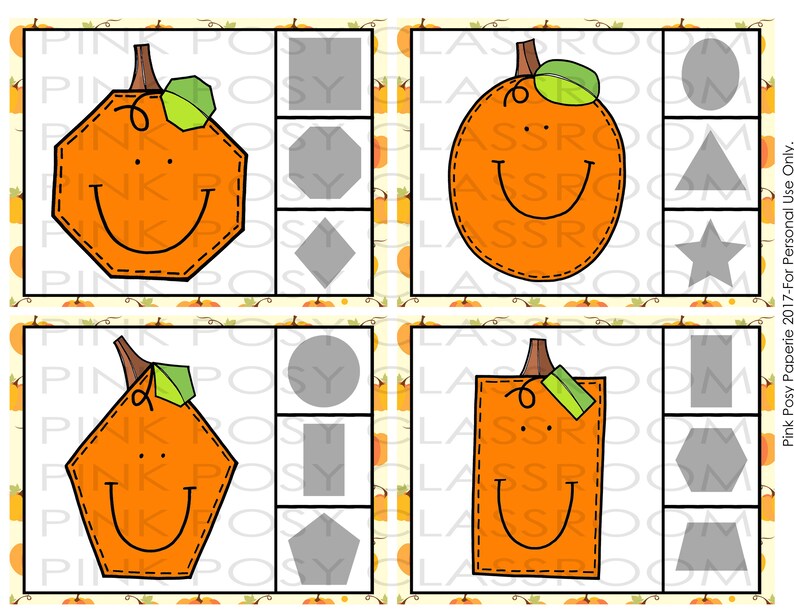 2D Shapes Flashcards Pumpkin, Pumpkin Shapes Clip Cards, Shapes ...