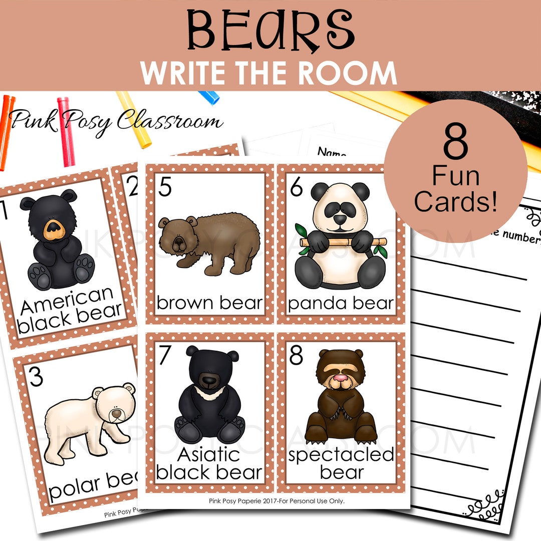 Bear Vocabulary Cards Bears Printable Literacy Center - Etsy