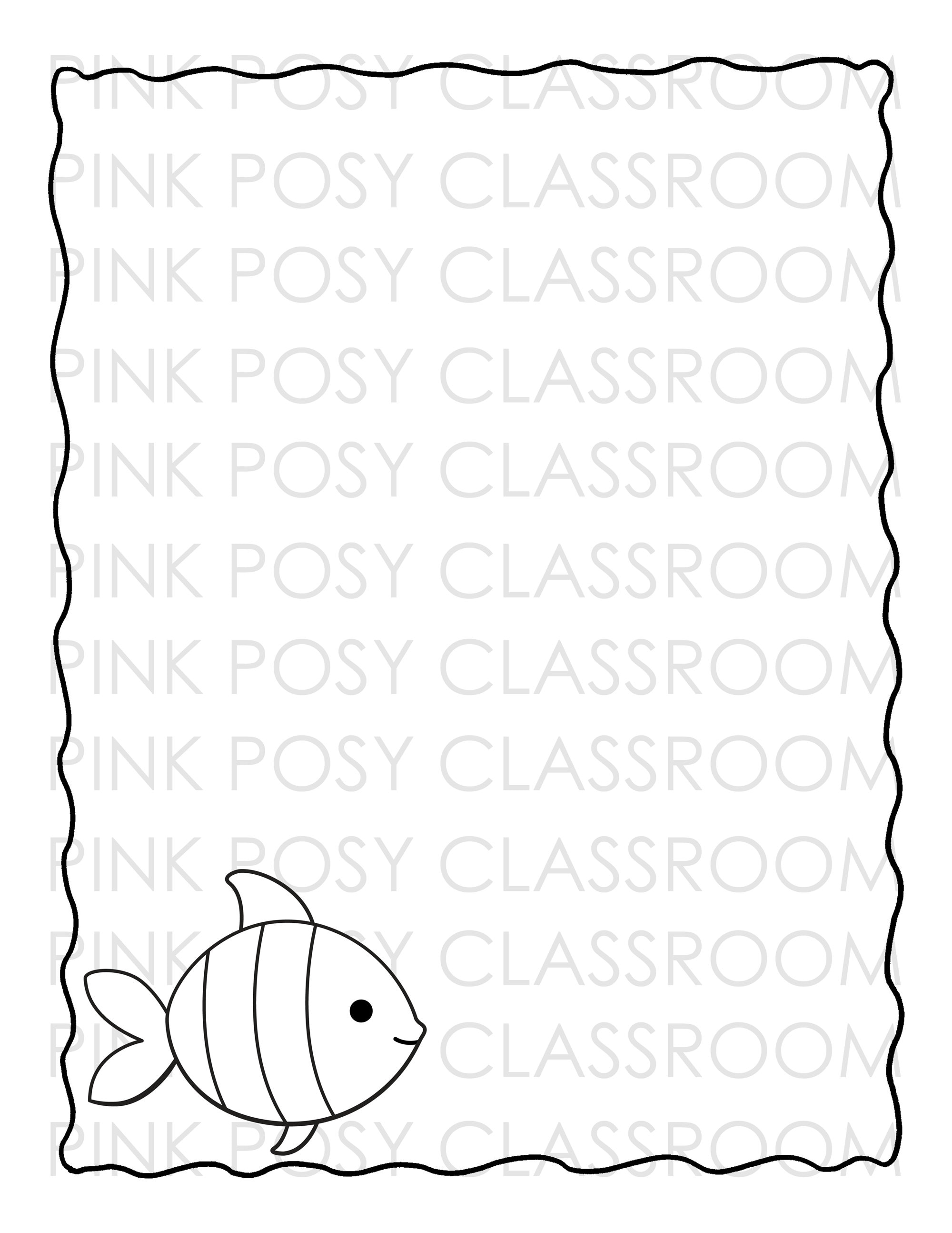 Ocean Animals Writing Paper, Ocean Animals Stationery, Printable Paper ...