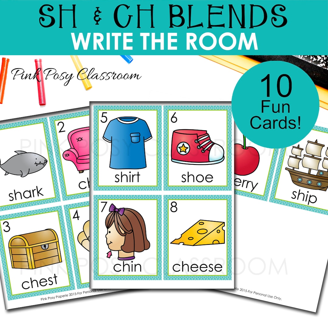 Consonant Blends Vocabulary Cards, Blends Sh & Ch Printable, Blends ...