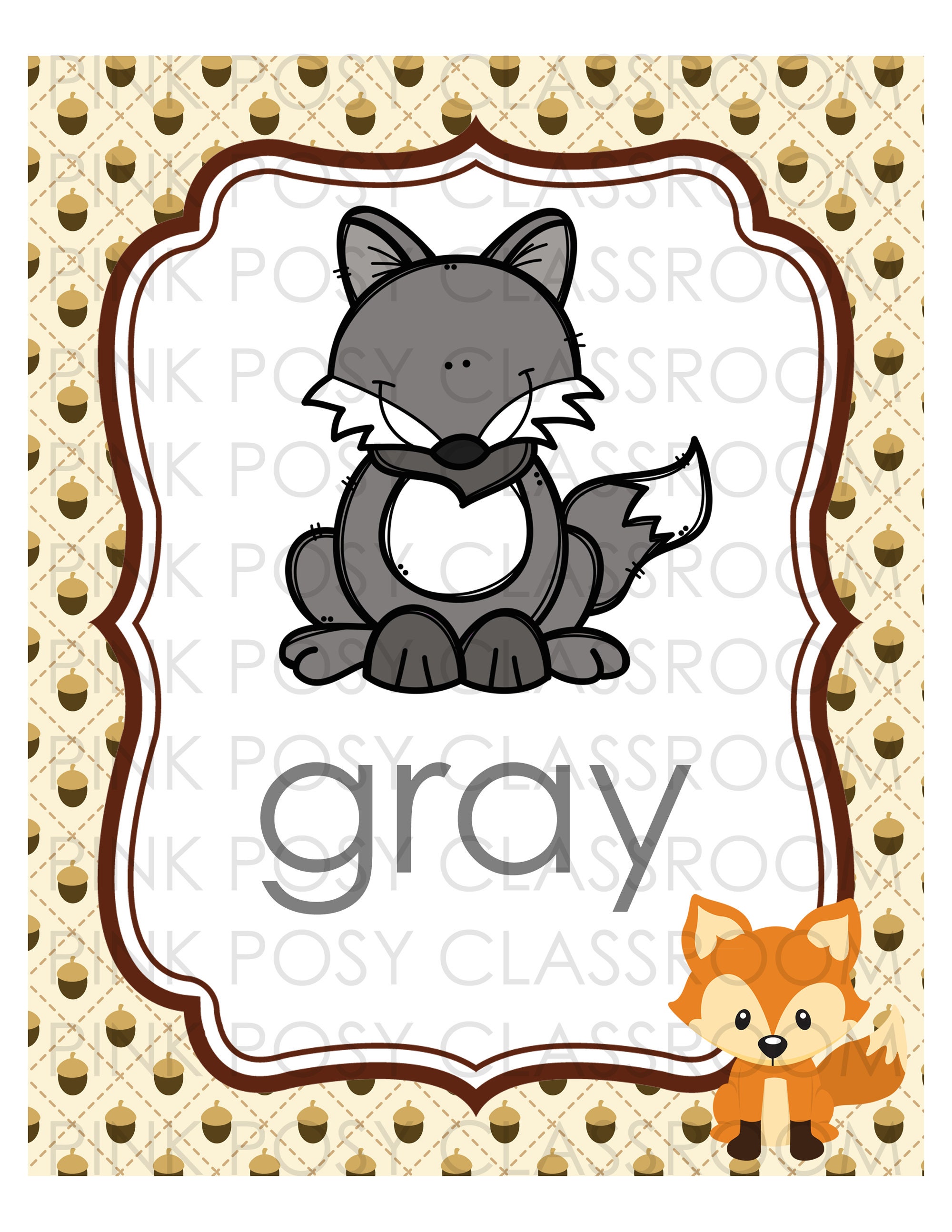 Woodland Color Posters, Colors Recognition, Classroom Decor, Printable ...