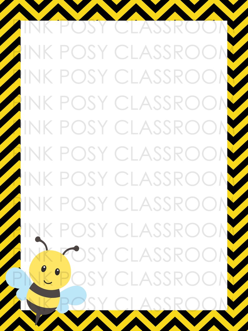Bee Writing Paper, Bee Printable Paper, Bee Stationery, Bee Lined Paper ...