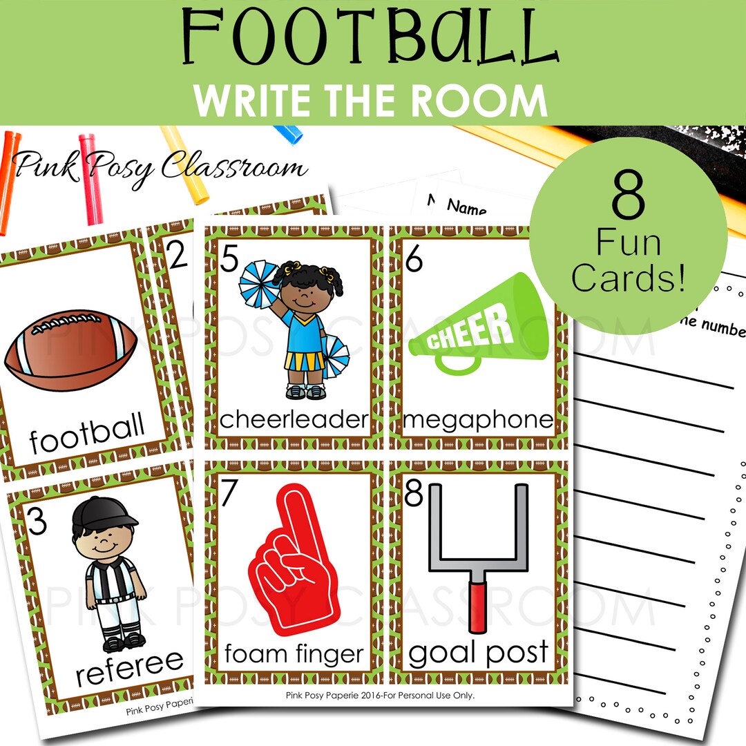 Football Vocabulary Cards, Football Printable, Literacy Center, Writing ...