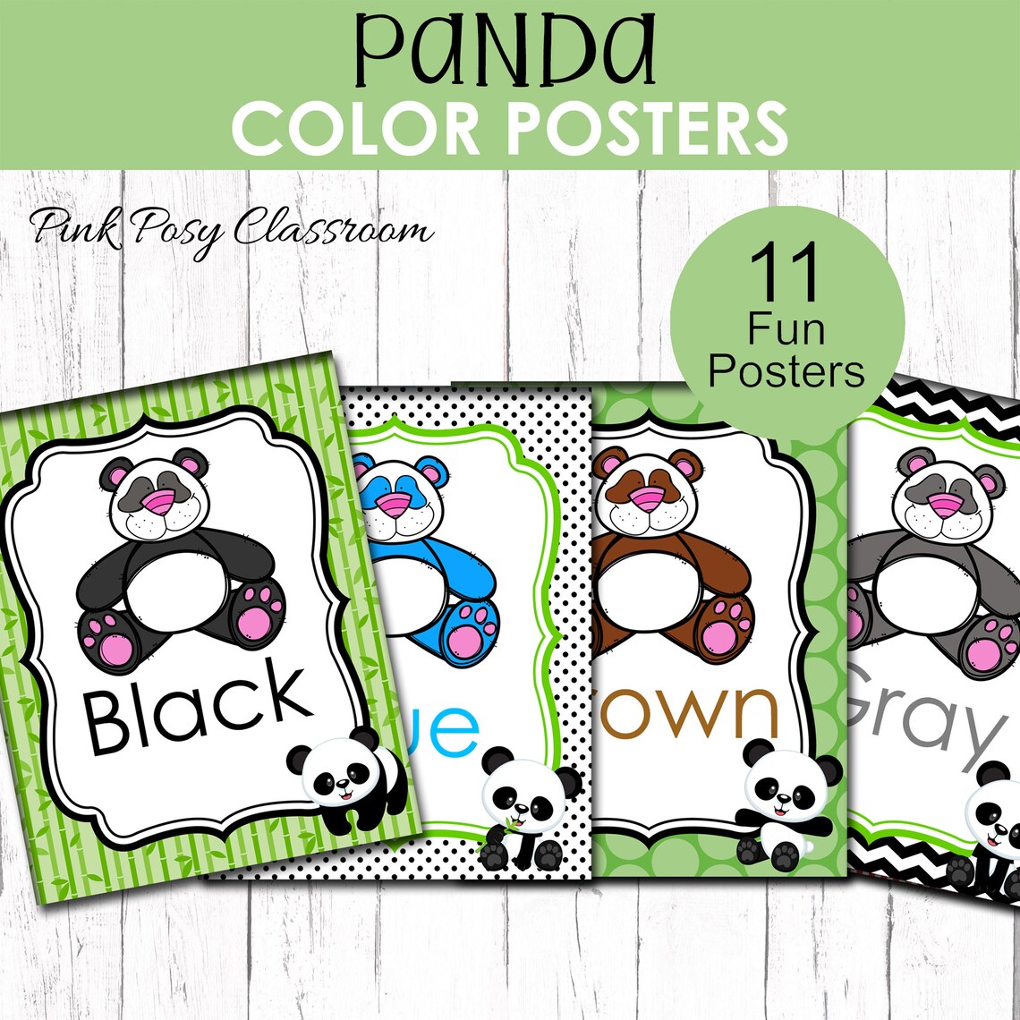 Panda Color Posters, Classroom Decor, Colors Recognition, Printable ...