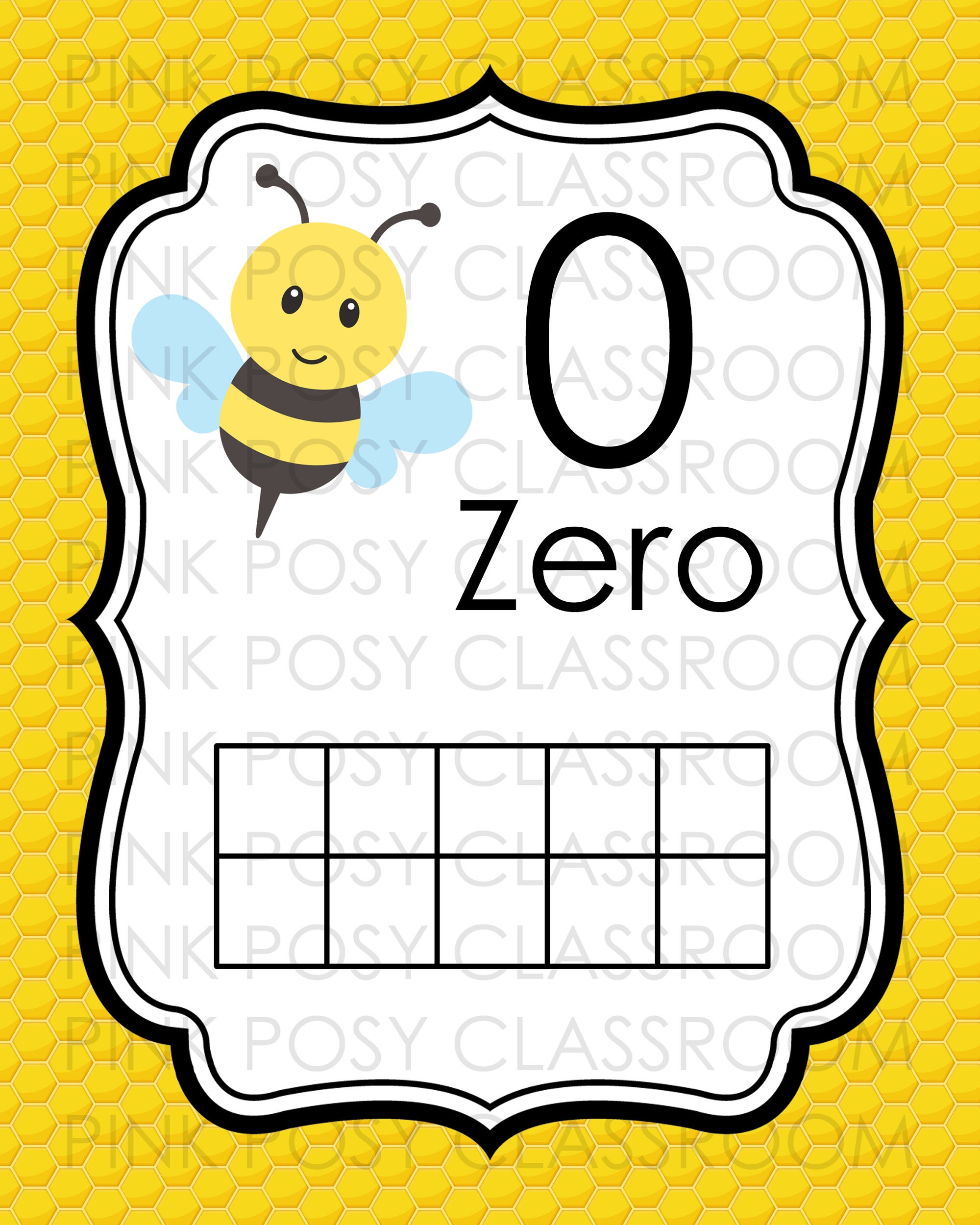Bee Ten Frame Posters, Classroom Number Display, Math Activity ...
