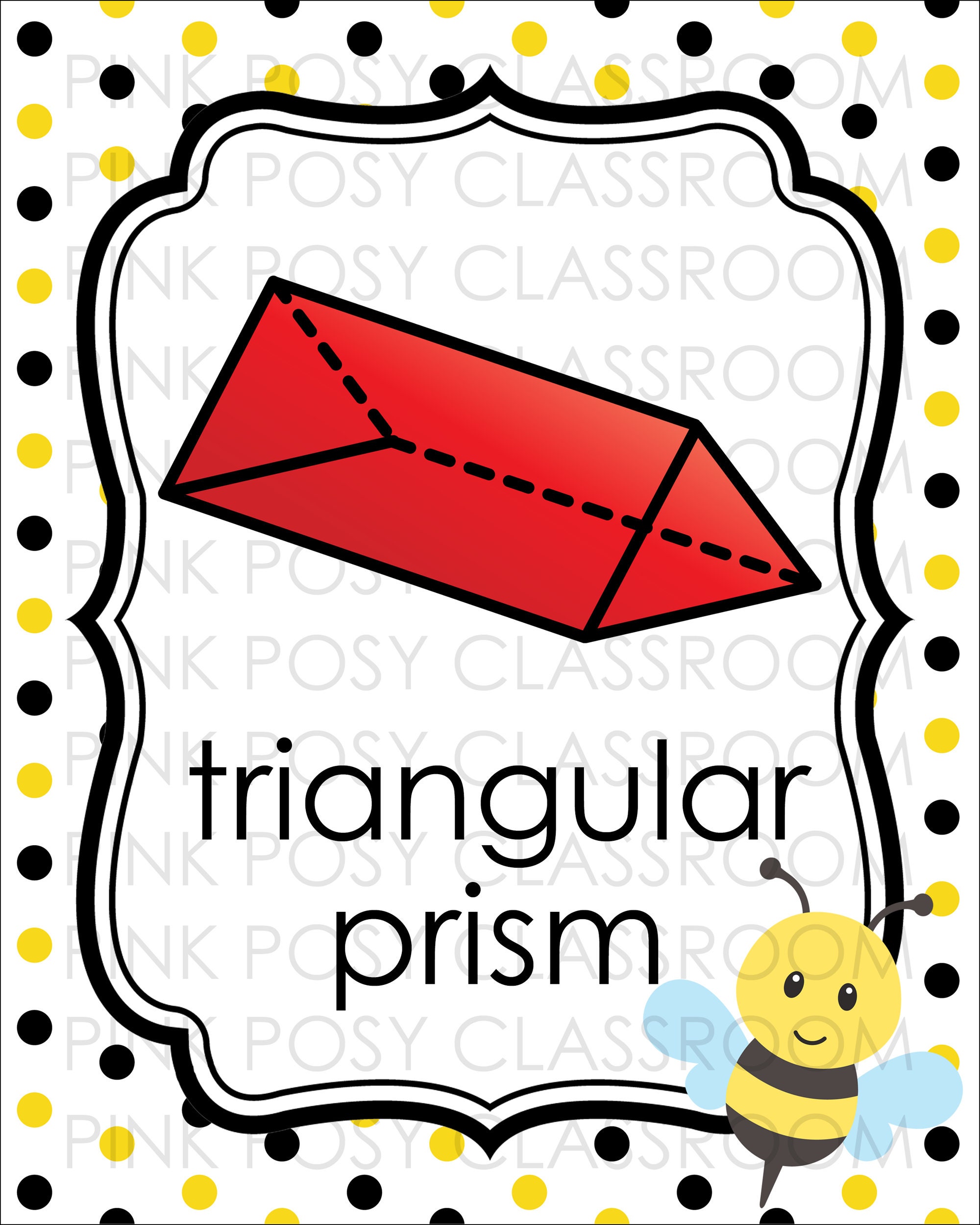 Bee Shape Posters, Classroom Decor, 3D Shape Posters, Printable Shape ...