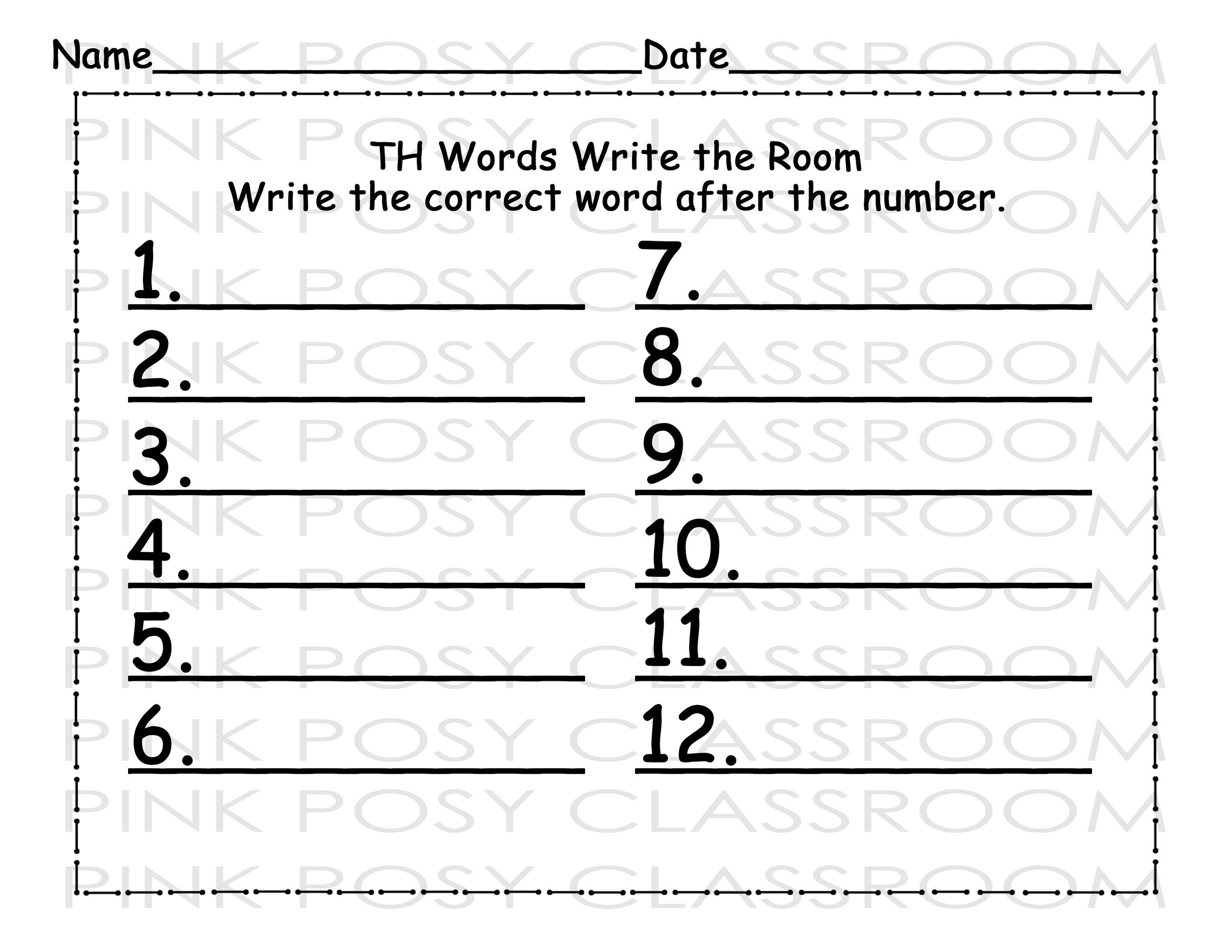 TH Blends Digraphs Vocabulary Cards TH Blends Printable - Etsy