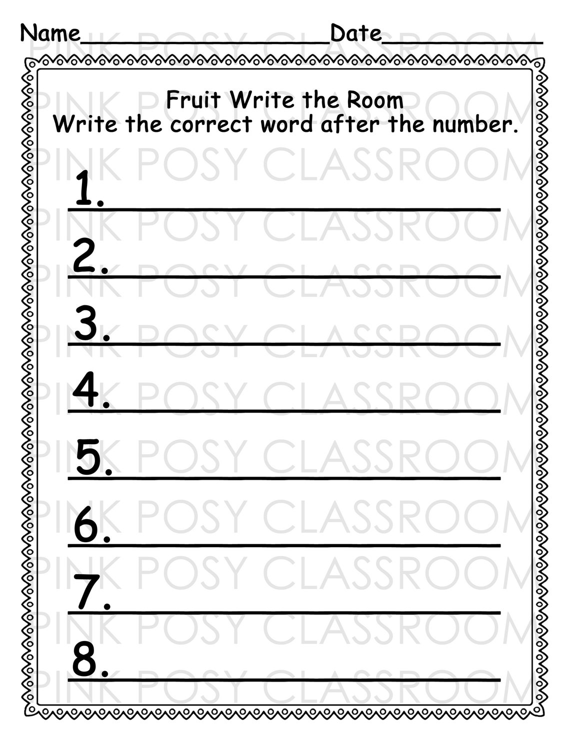 Fruit Vocabulary Cards, Fruit Printable, Literacy Center, Writing ...