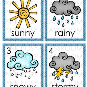 Weather Vocabulary Cards, Weather Printable, Homeschool Activity ...