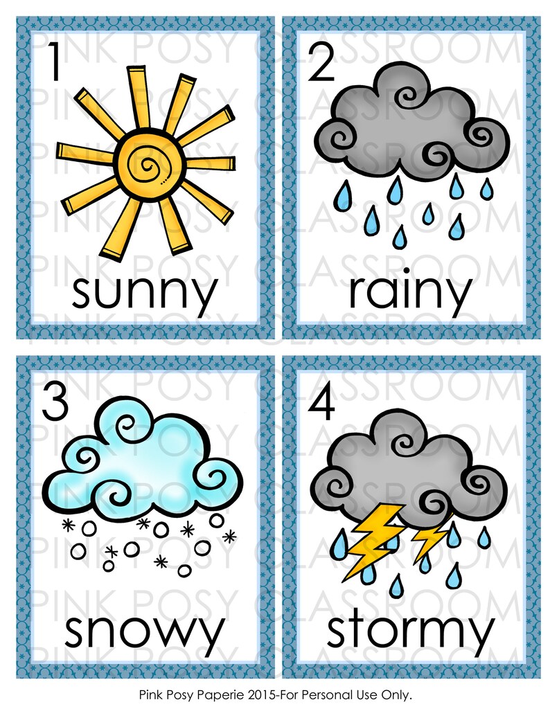 Weather Vocabulary Cards, Weather Printable, Homeschool Activity ...