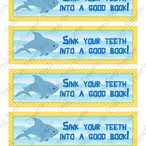 Shark Bookmarks, Printable Bookmarks for Kids, Printable Bookmark Set ...