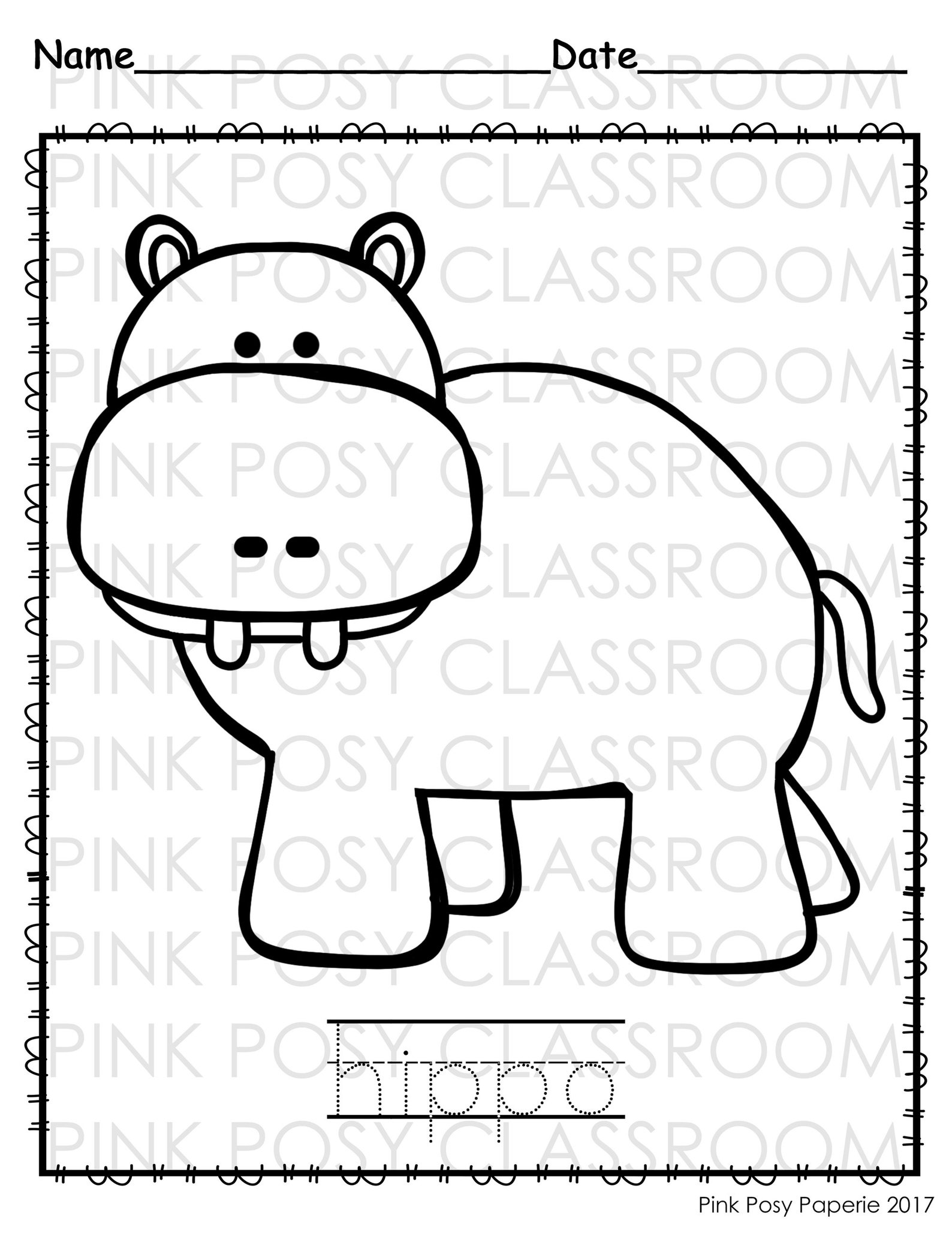 Zoo Animal Coloring Pages, Color and Trace the Word, Zoo Animals ...