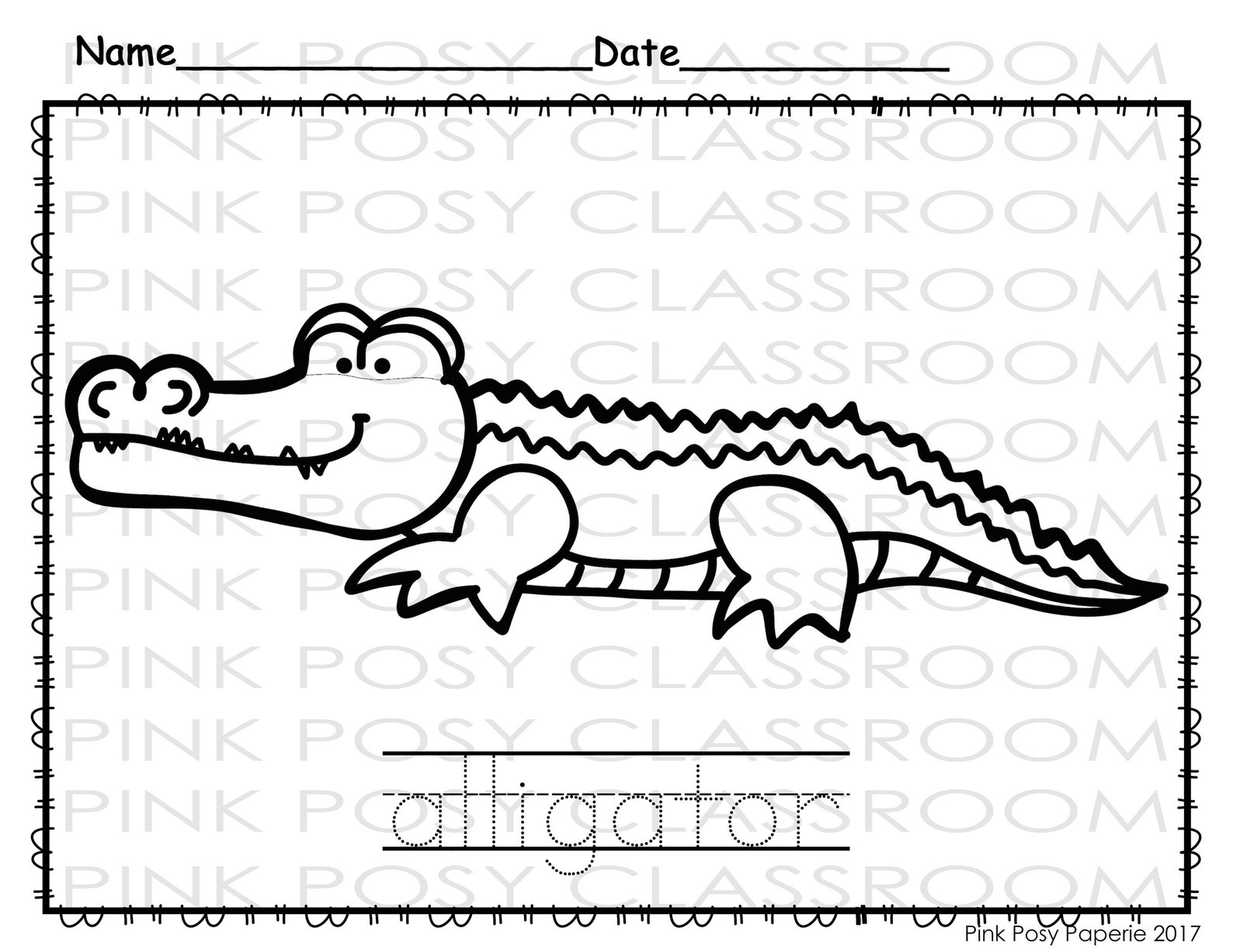 Reptiles and Amphibians Coloring Pages, Color and Trace the Word ...