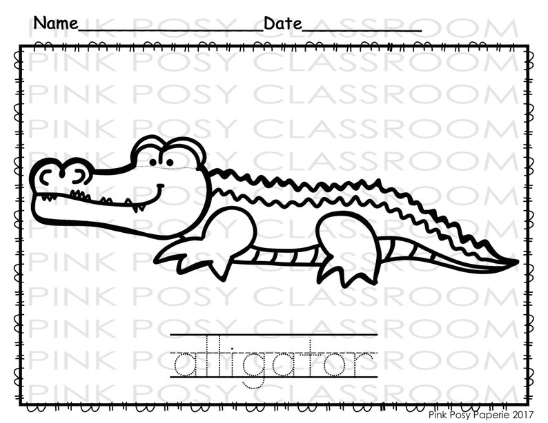 Reptiles and Amphibians Coloring Pages, Color and Trace the Word ...